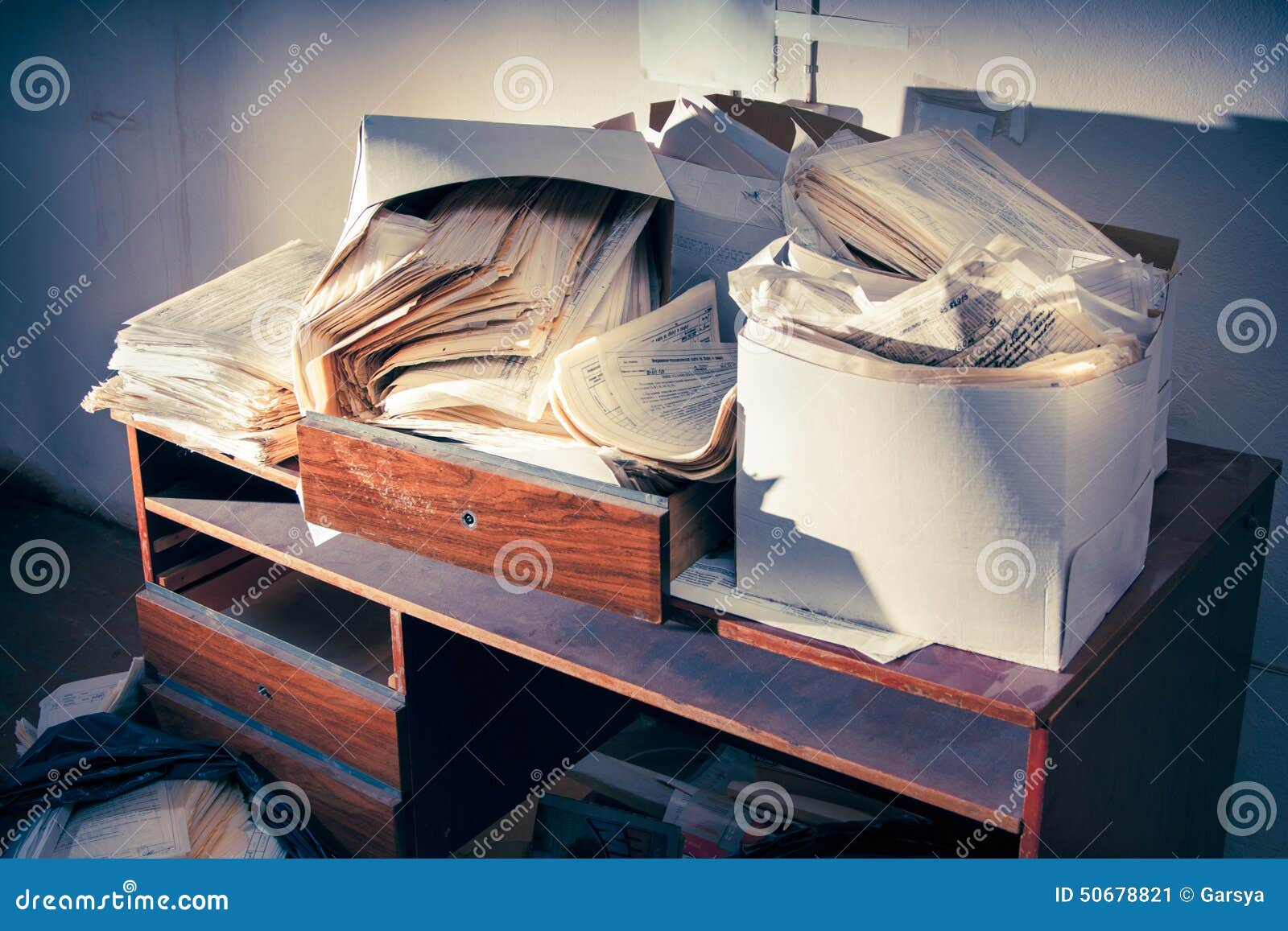 Messy workplace stock image. Image of pile, business - 50678821