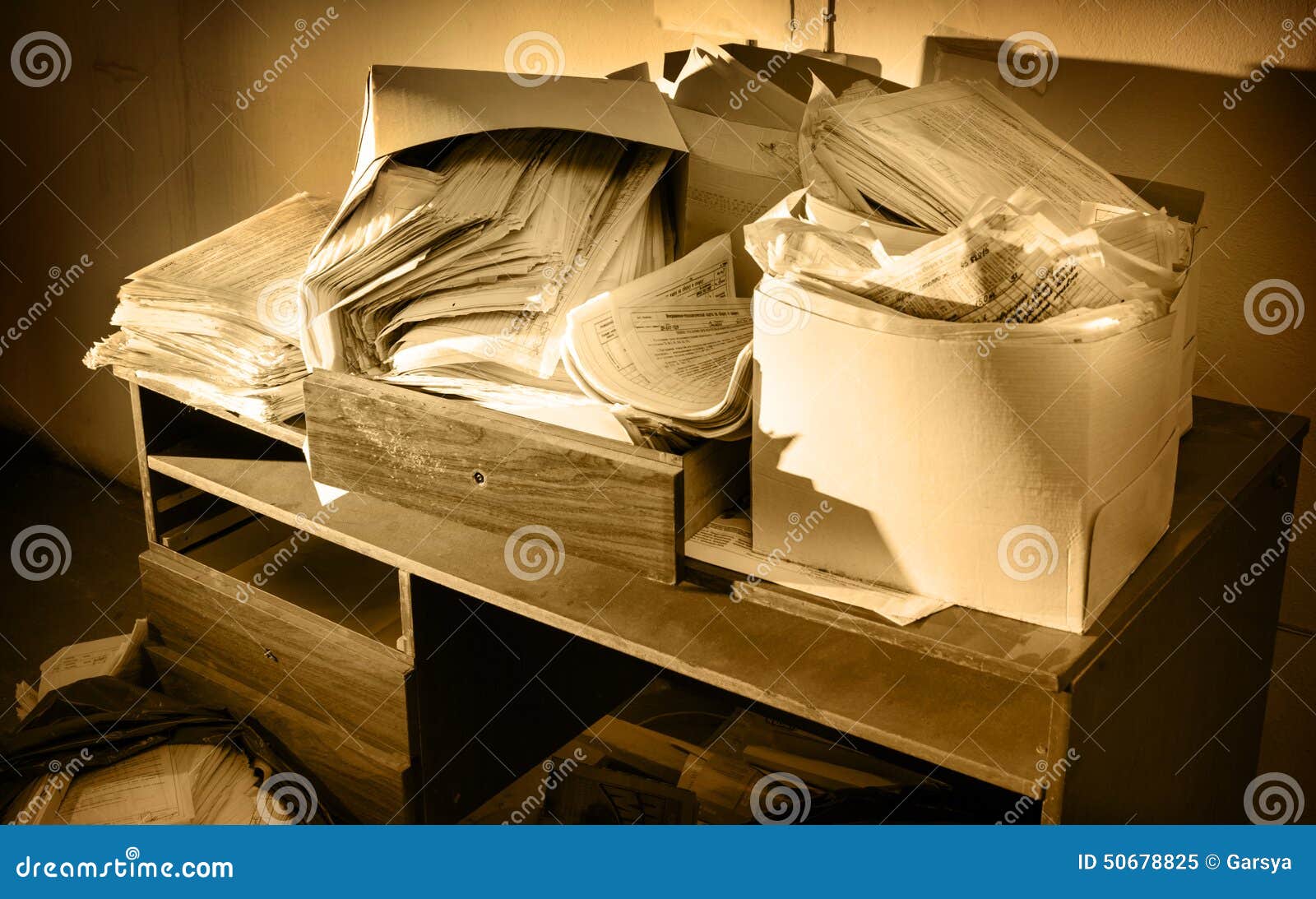 Messy workplace stock image. Image of pile, dust, mess - 50678825