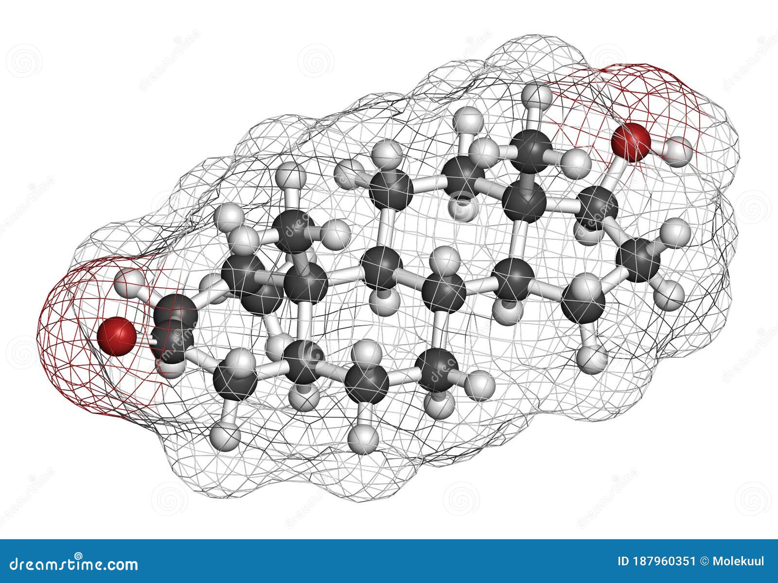 Mesterolone Androgen Molecule. 3D Rendering. Atoms are Represented As ...