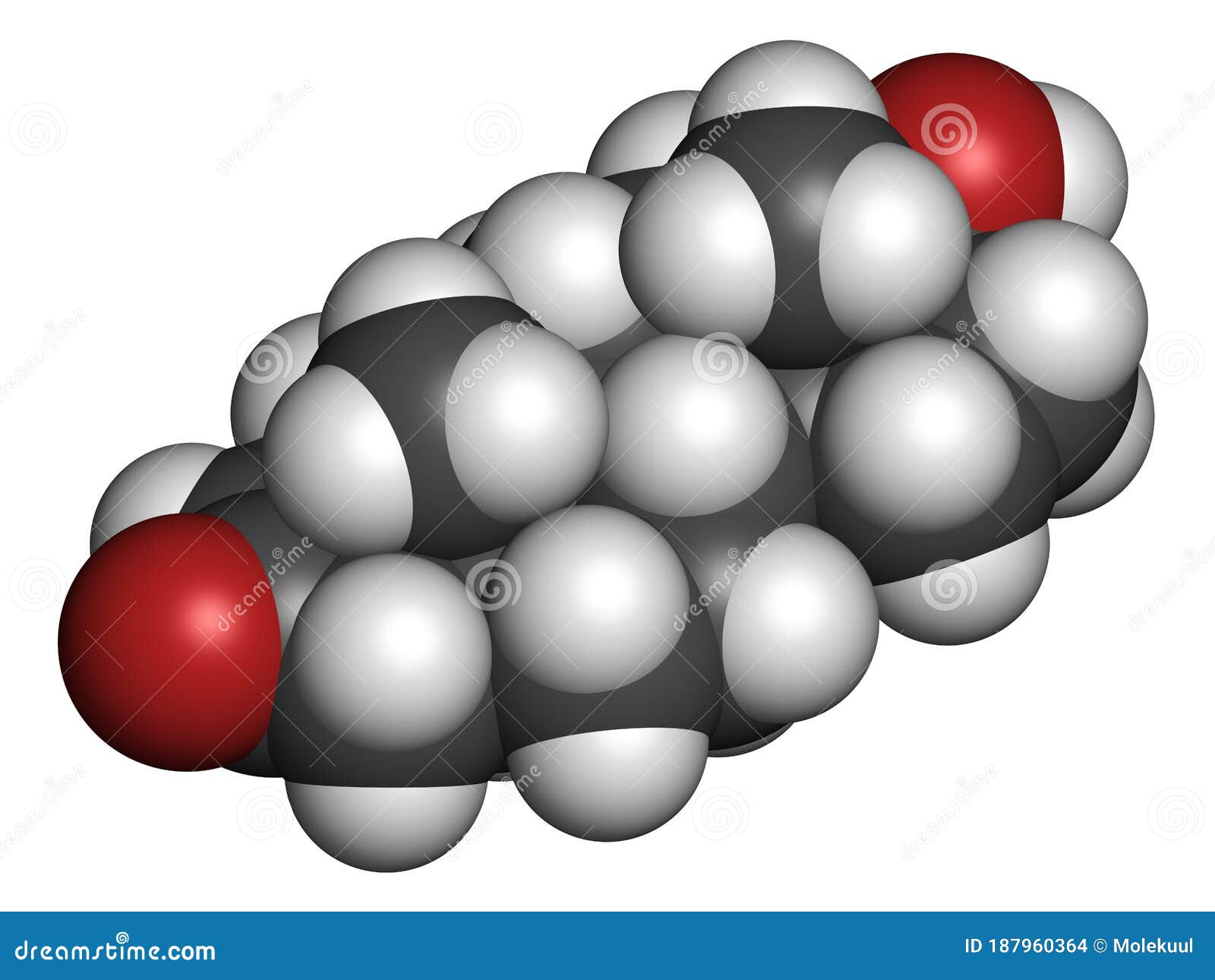 Mesterolone Androgen Molecule. 3D Rendering. Atoms are Represented As ...