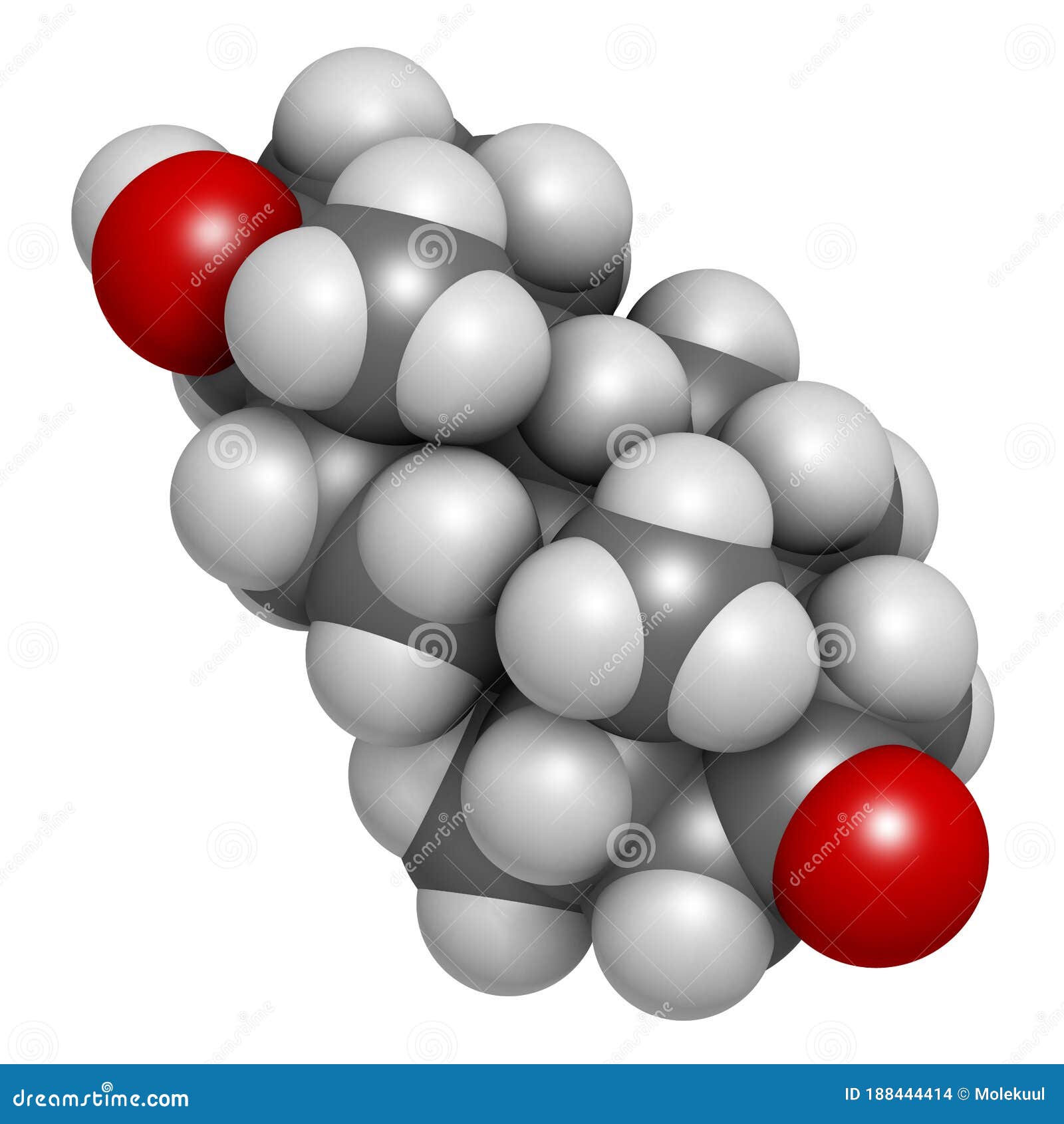Mesterolone Androgen Molecule. 3D Rendering. Atoms are Represented As ...