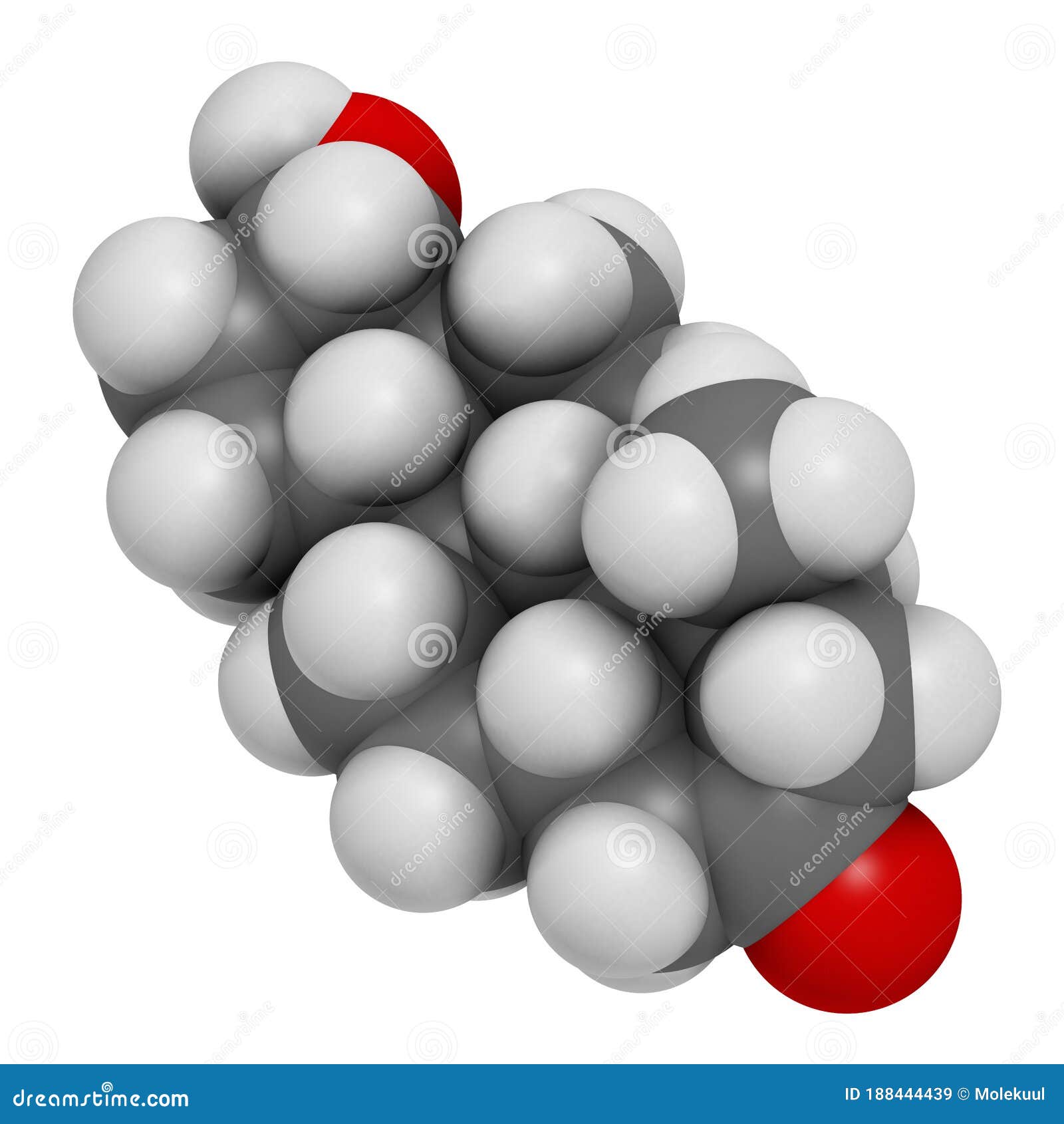 Mesterolone Androgen Molecule. 3D Rendering. Atoms are Represented As ...
