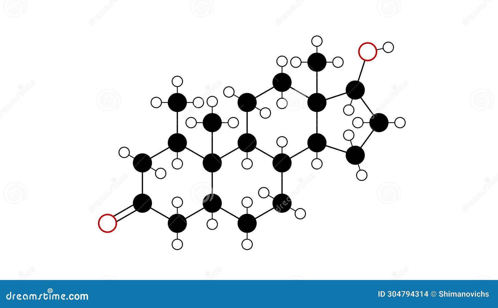 Mesterolone Molecule, Structural Chemical Formula, Ball-and-stick Model ...