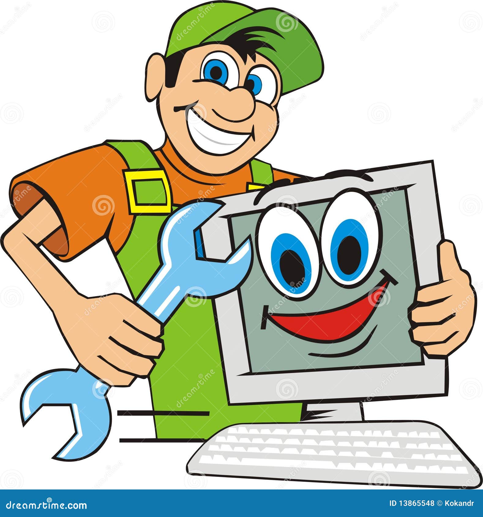 Mestre Do Reparo Do Computador Ilustração do Vetor - Ilustração de ...