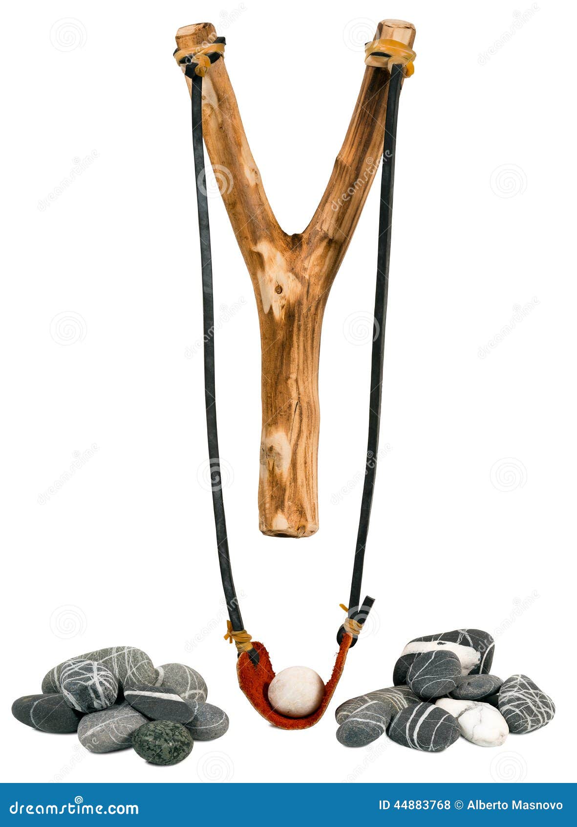 Met De Hand Gemaakte Houten Katapult Op Wit Stock Foto - Image of leer ...