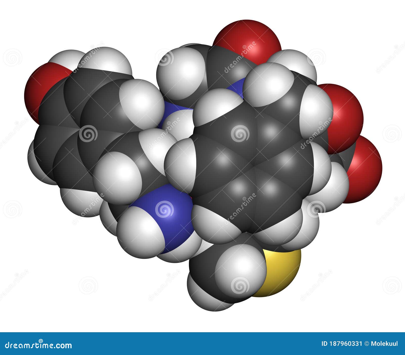 Met-enkephalin Endogenous Opioid Peptide Molecule. 3D Rendering. Atoms ...
