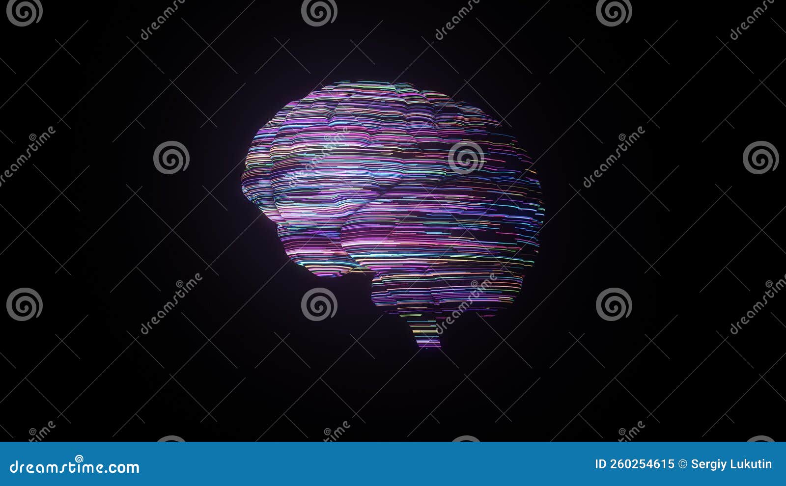 Meta Brain, 3D Illustration of Human Brain with Glow Surface Stock ...