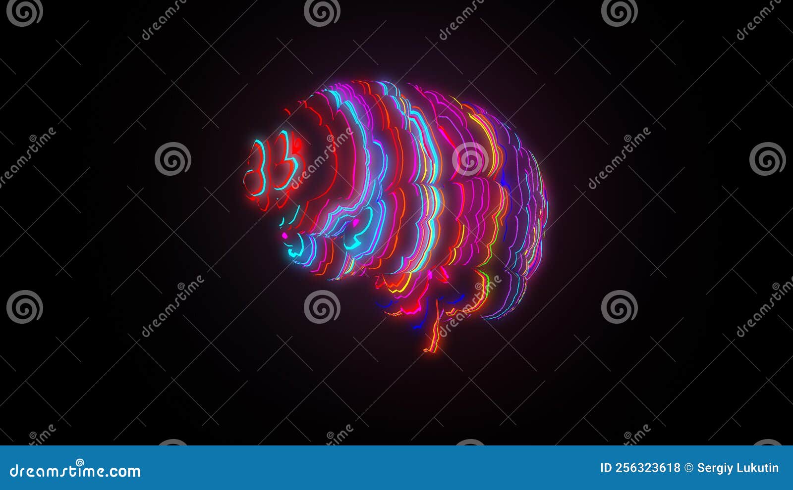 Meta Brain, Human Brain with Glow Colourful Surface Stock Illustration ...