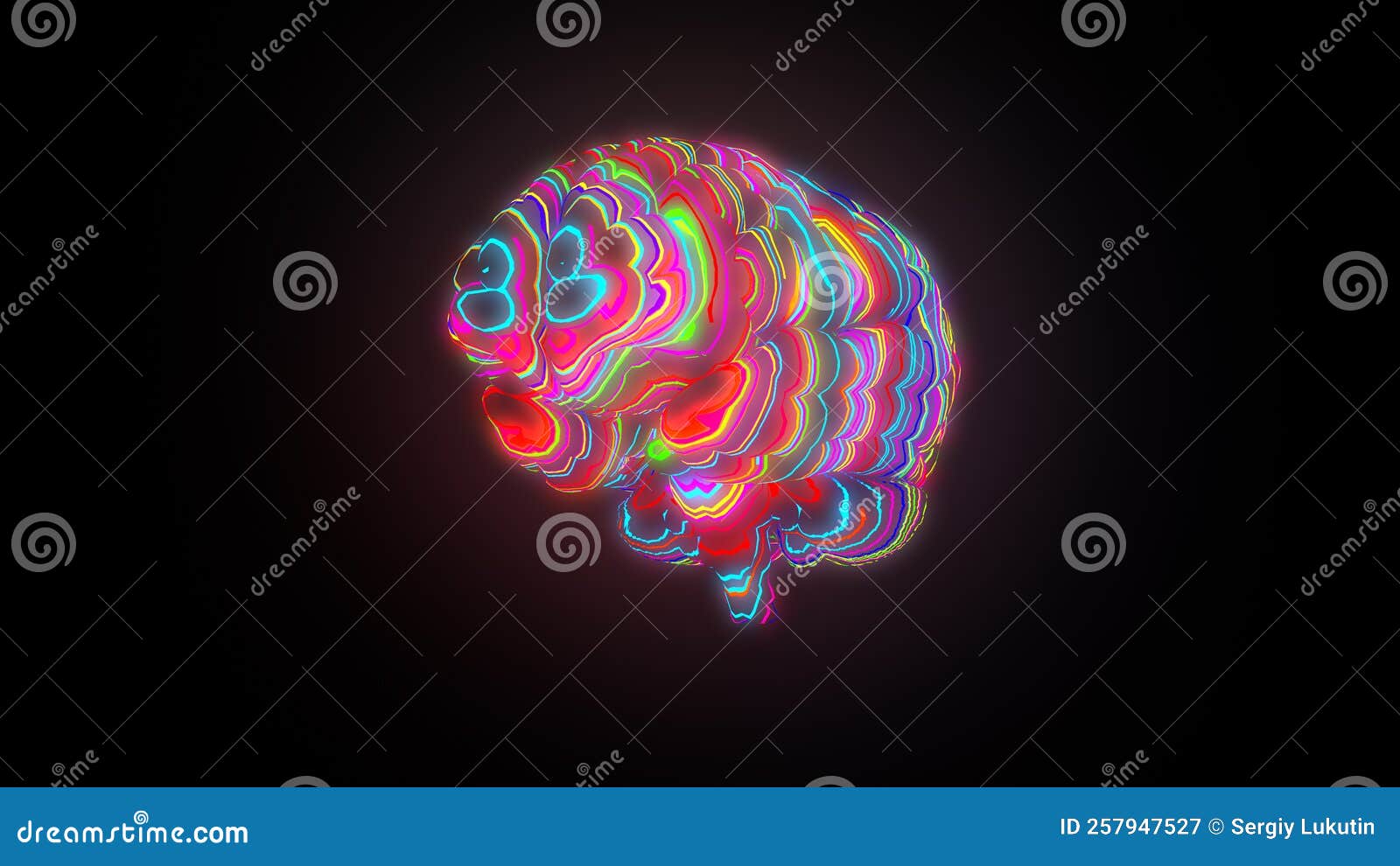 Meta Brain, 3D Render of Human Brain Stock Illustration - Illustration ...
