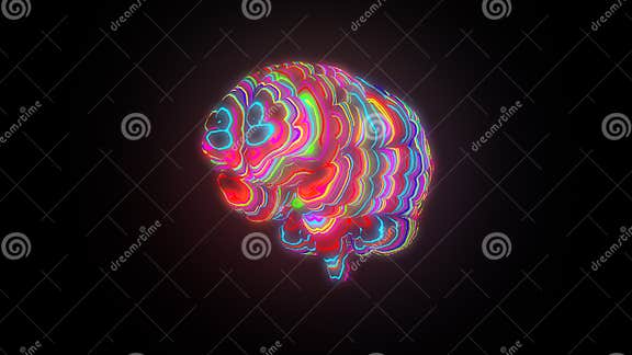 Meta Brain, 3D Render of Human Brain Stock Illustration - Illustration ...
