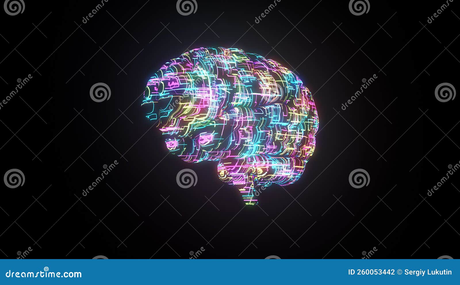 Meta Brain, 3D Render of Human Brain Stock Illustration - Illustration ...