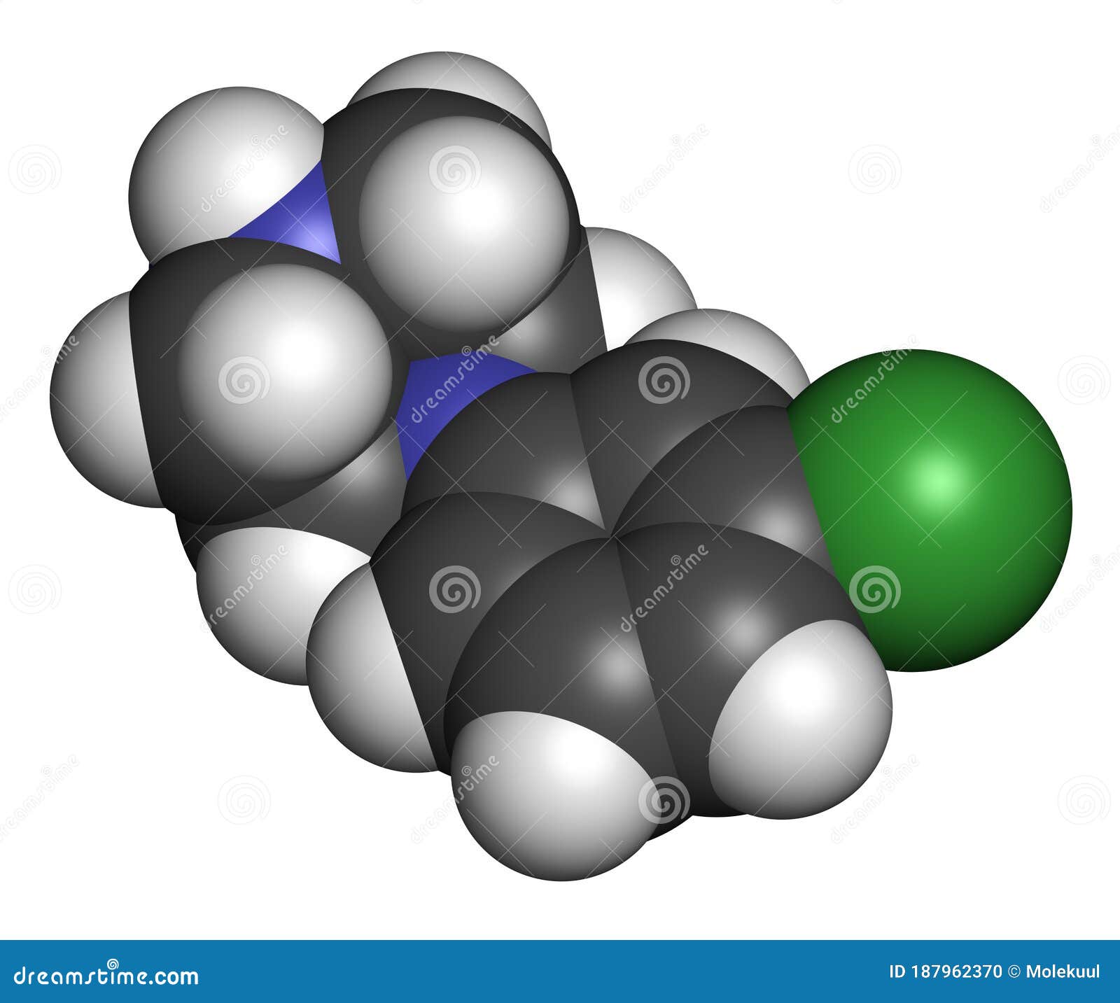 Meta-chlorophenylpiperazine MCPP Psychoactive Drug Molecule. 3D ...