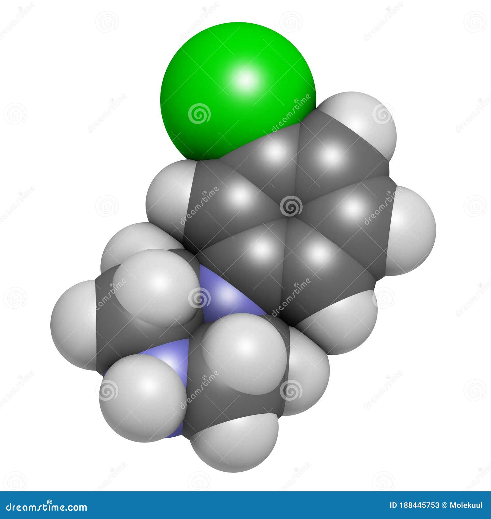 Meta-chlorophenylpiperazine MCPP Psychoactive Drug Molecule. 3D ...