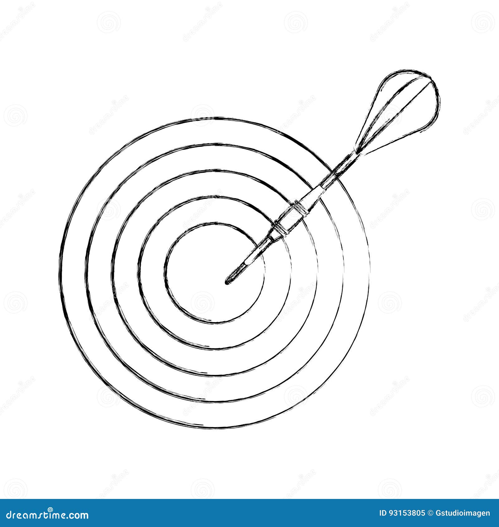 Meta De La Blanco Con El Icono Aislado Dardo Ilustración del Vector ...