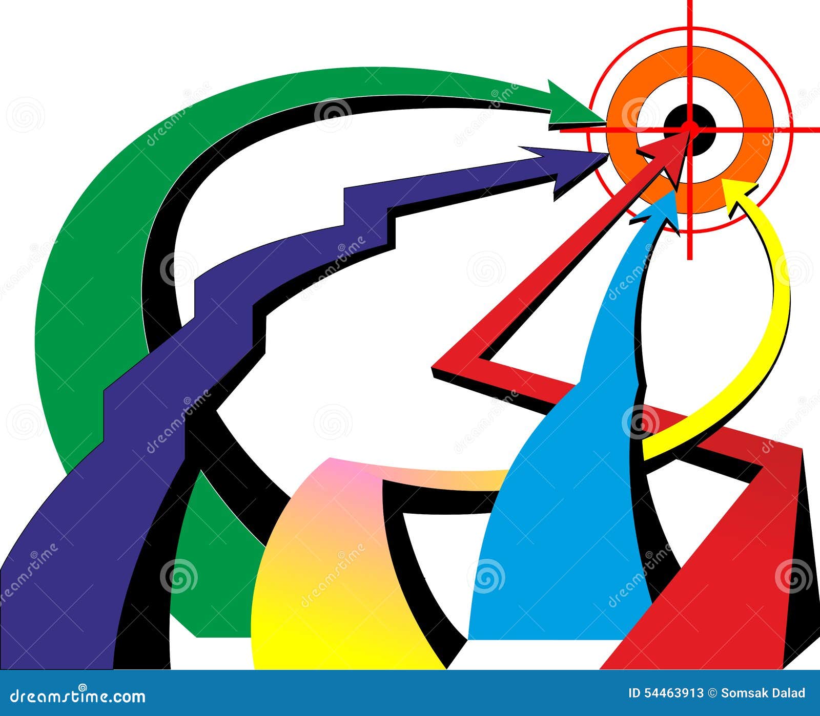 Meta Del Color De La Flecha Stock de ilustración - Ilustración de ...