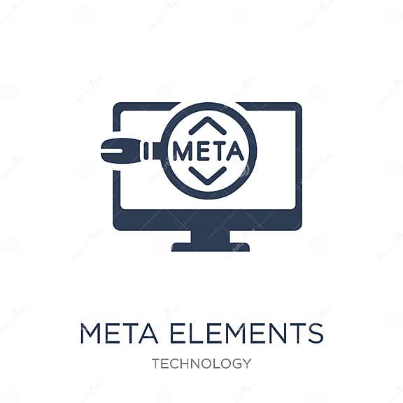 Meta Elements Icon. Trendy Flat Vector Meta Elements Icon on White ...