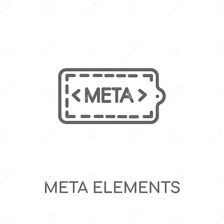 Meta Elements Linear Icon. Modern Outline Meta Elements Logo Con Stock ...