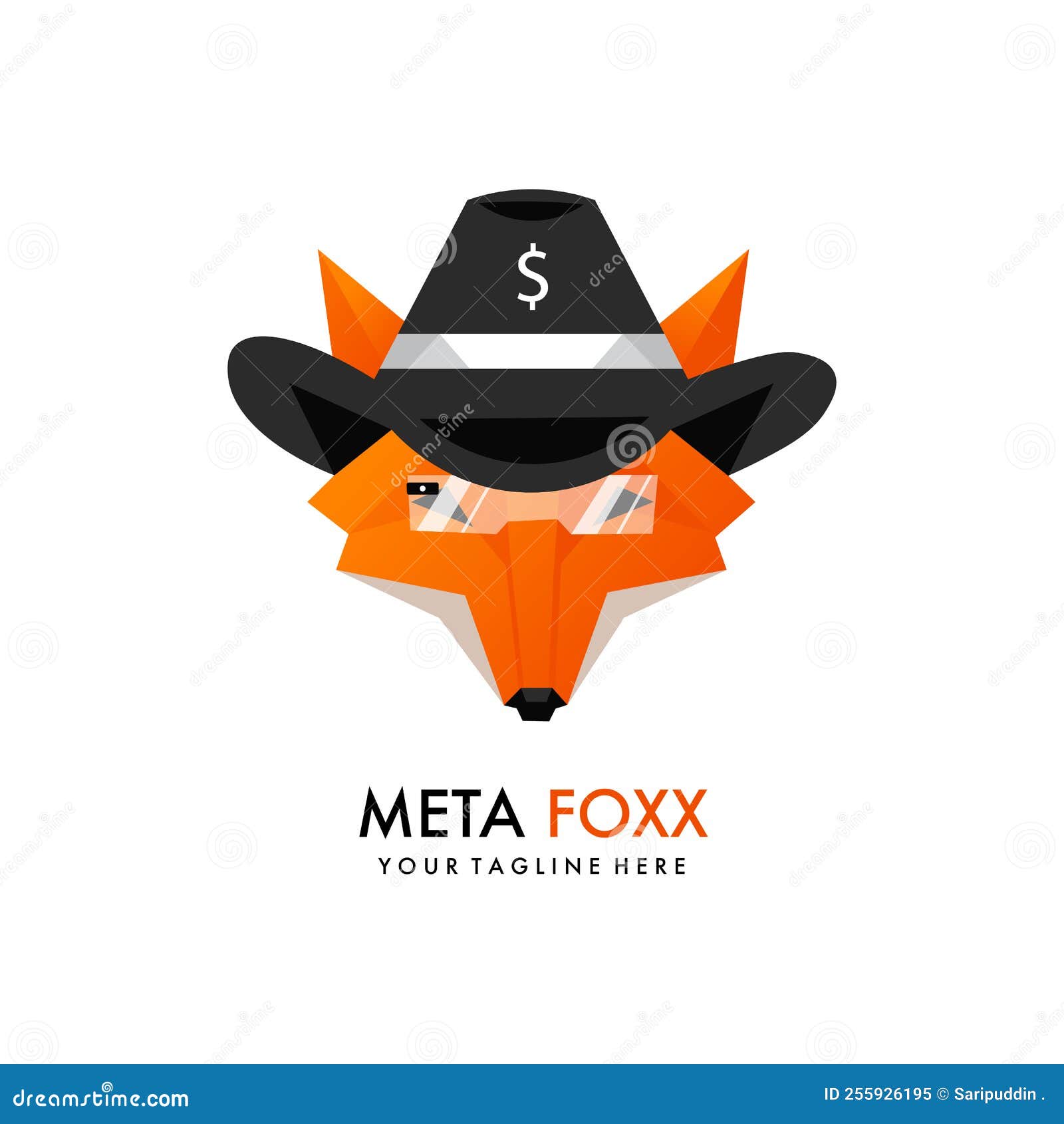 Meta Fox Mascot Logo Design Illustration Vector Stock Vector ...