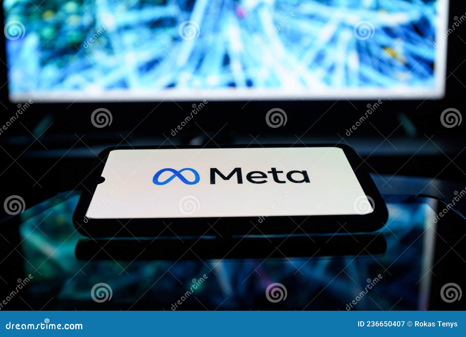 Meta Logo in 3D Futuristic Background. the Metaverse is a Hypothesized ...