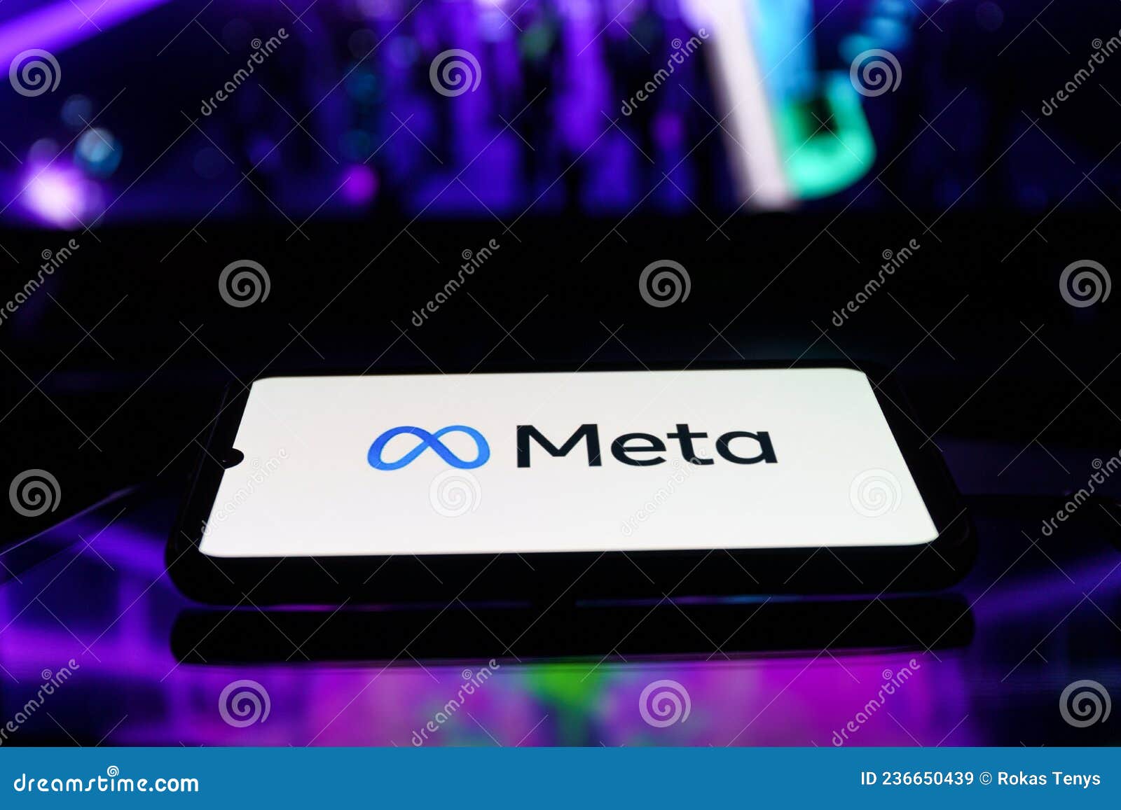 Meta Logo in 3D Futuristic Background. the Metaverse is a Hypothesized ...