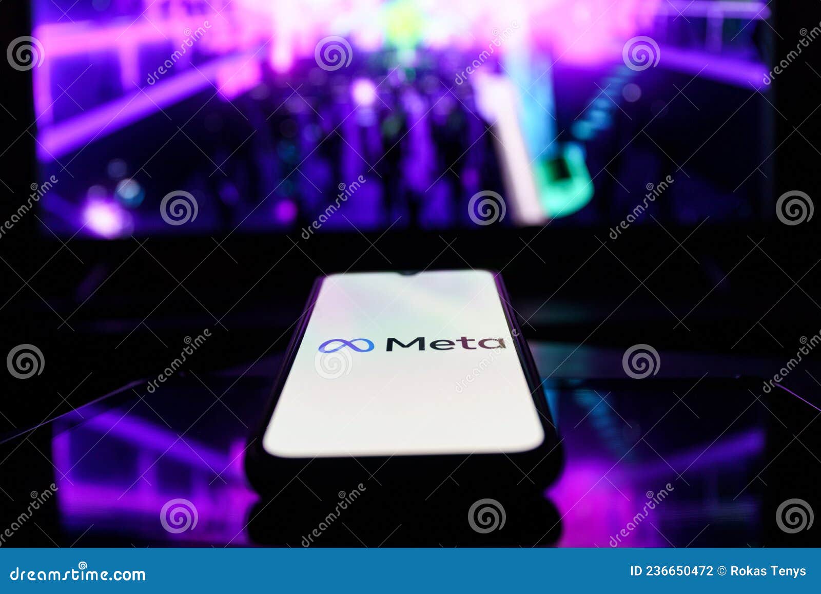 Meta Logo in 3D Futuristic Background. the Metaverse is a Hypothesized ...