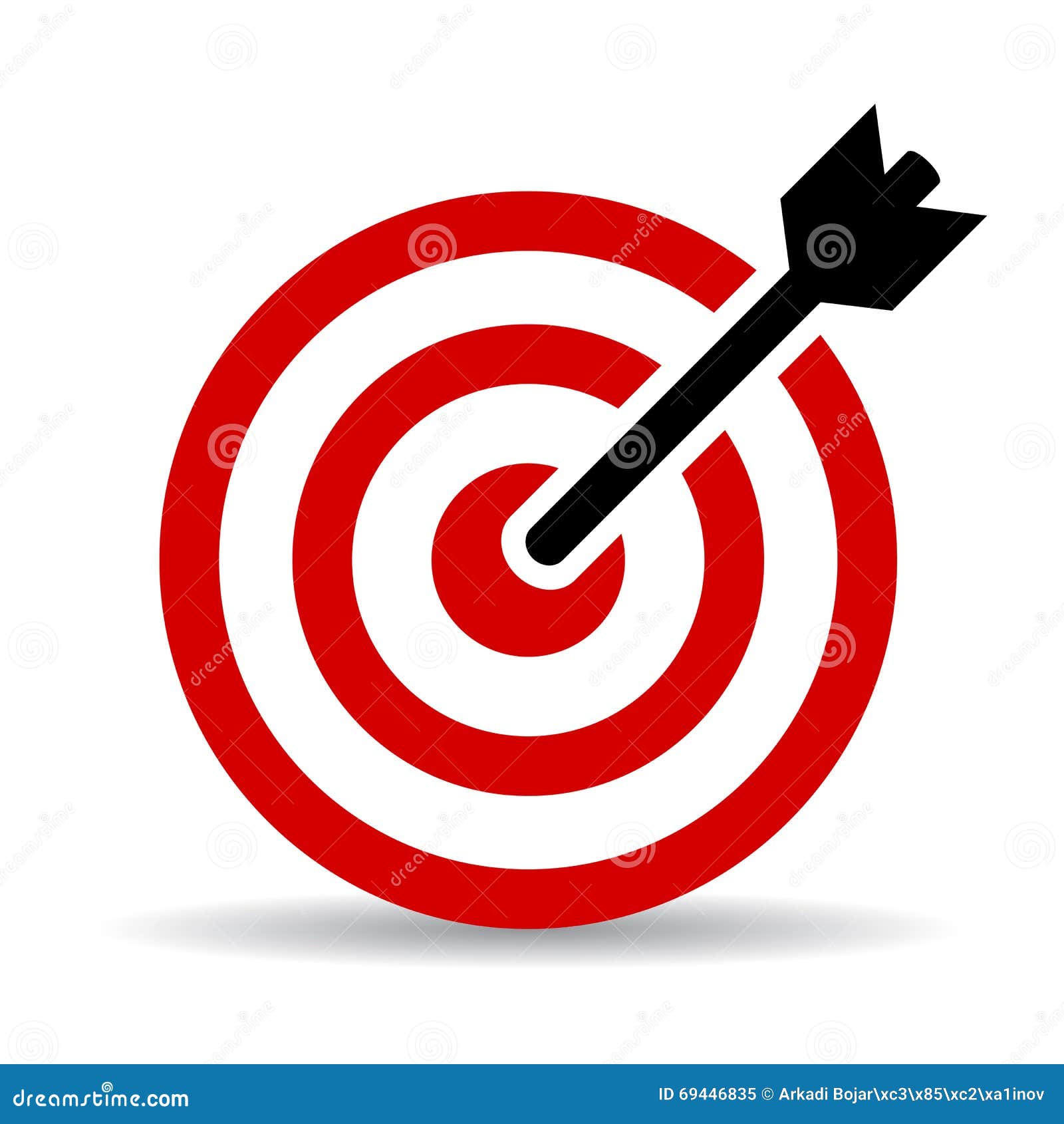 Meta roja ilustración del vector. Ilustración de flecha - 69446835