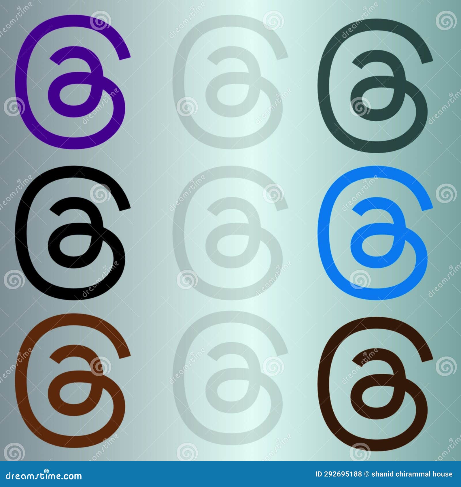 Meta Thread Logo Isolated in Different Colour Stock Illustration ...