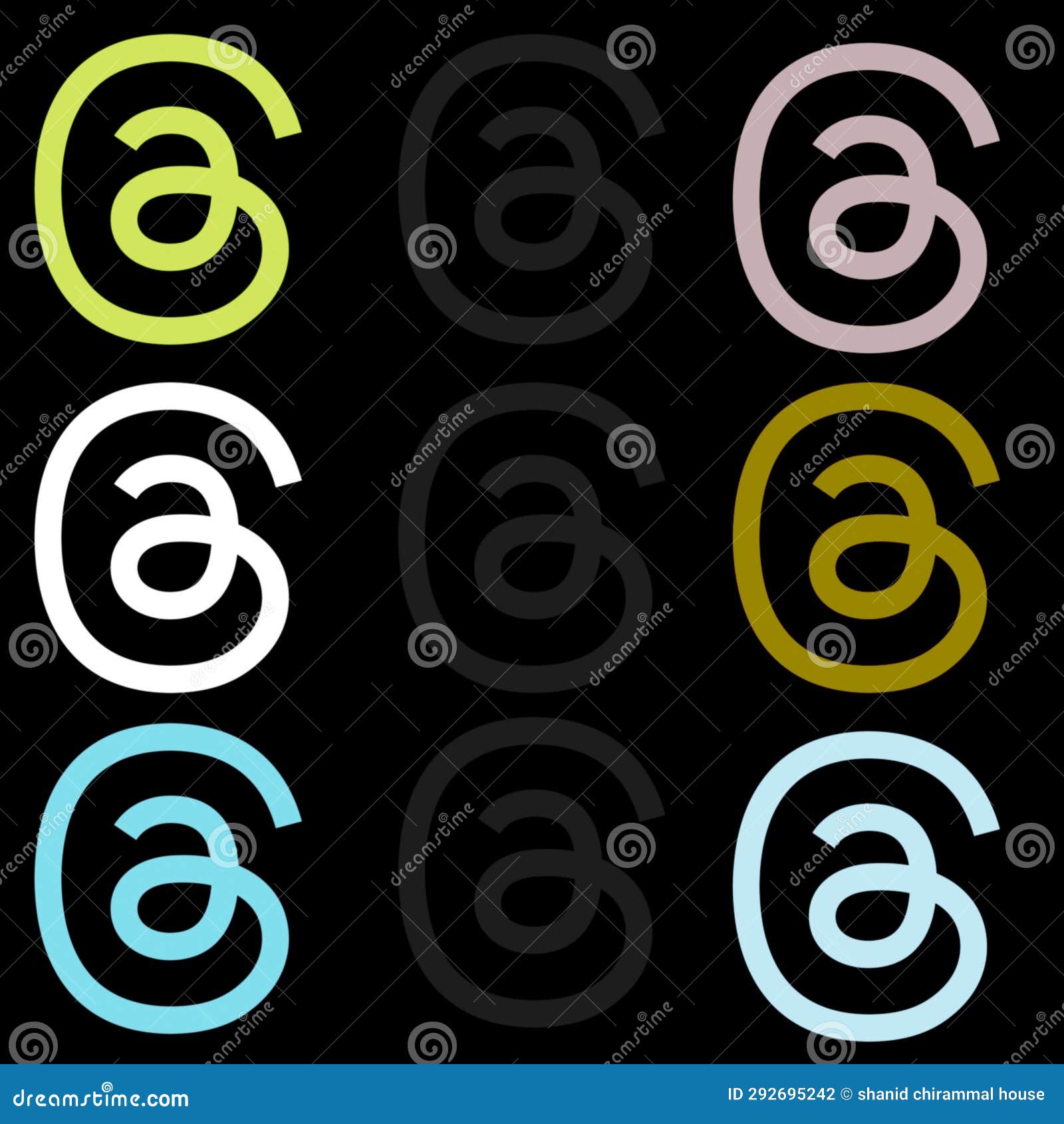 Meta Thread Logo Isolated in Different Colour Editorial Photography ...