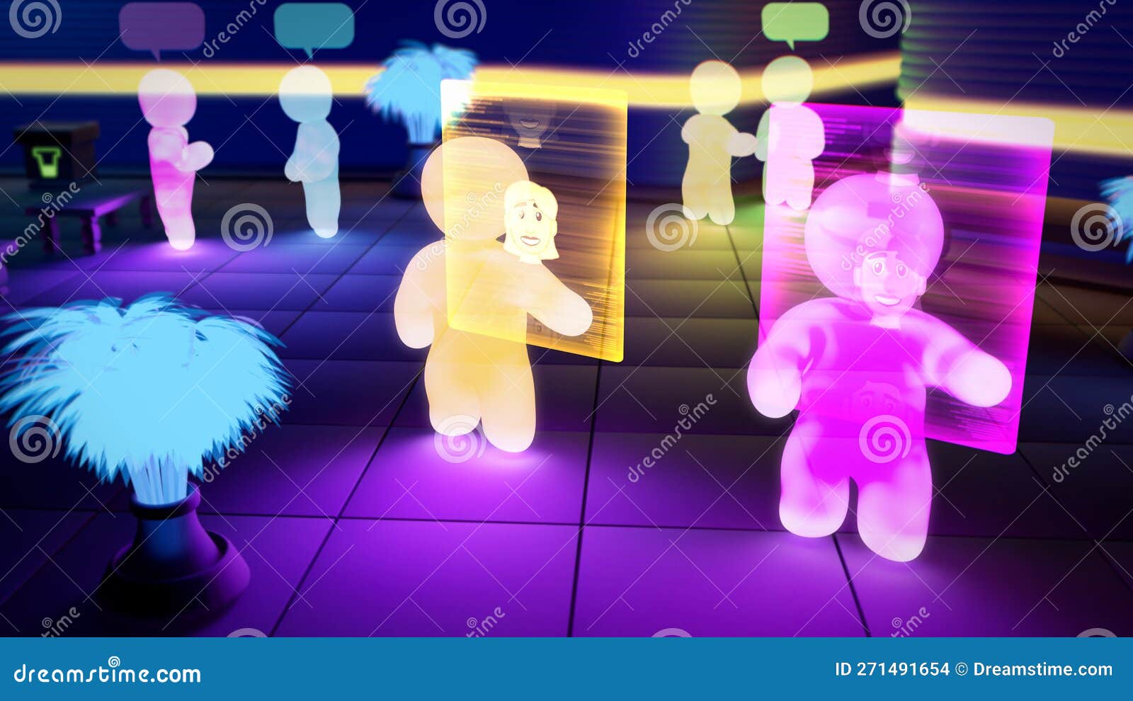 Meta Universe Avatars of Users Using Dating Site - Industrial 3D ...