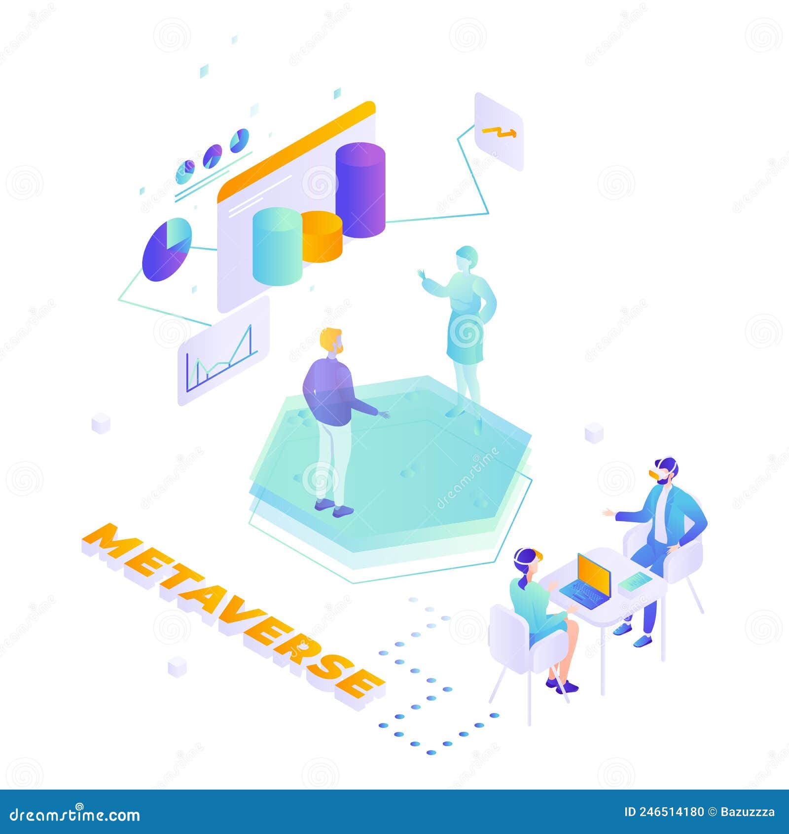 Meta Verse Vector Virtual Business Work Place Stock Vector ...