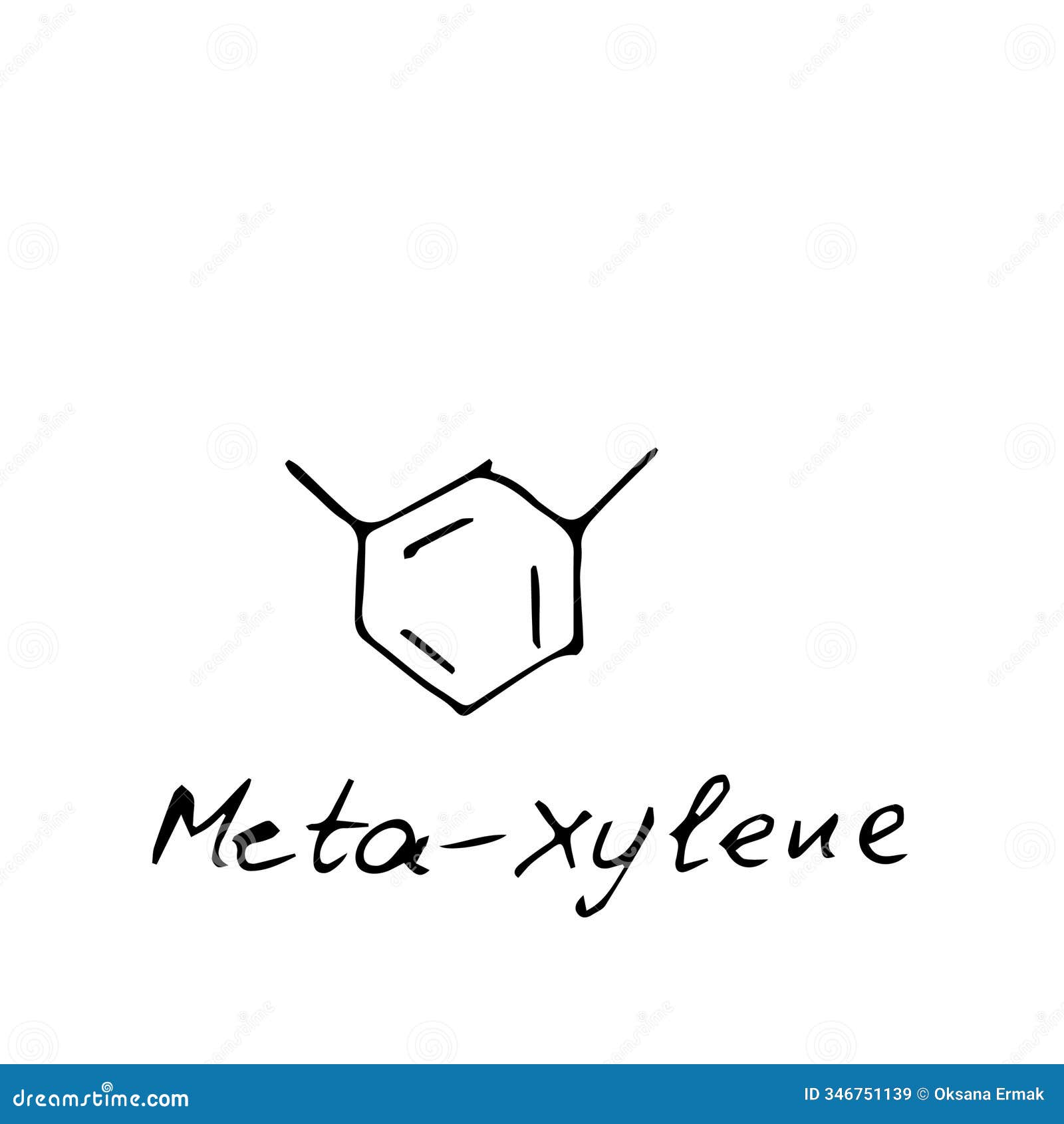 P-xylene Molecule 3d Rendering, Flat Molecular Structure With Chemical ...