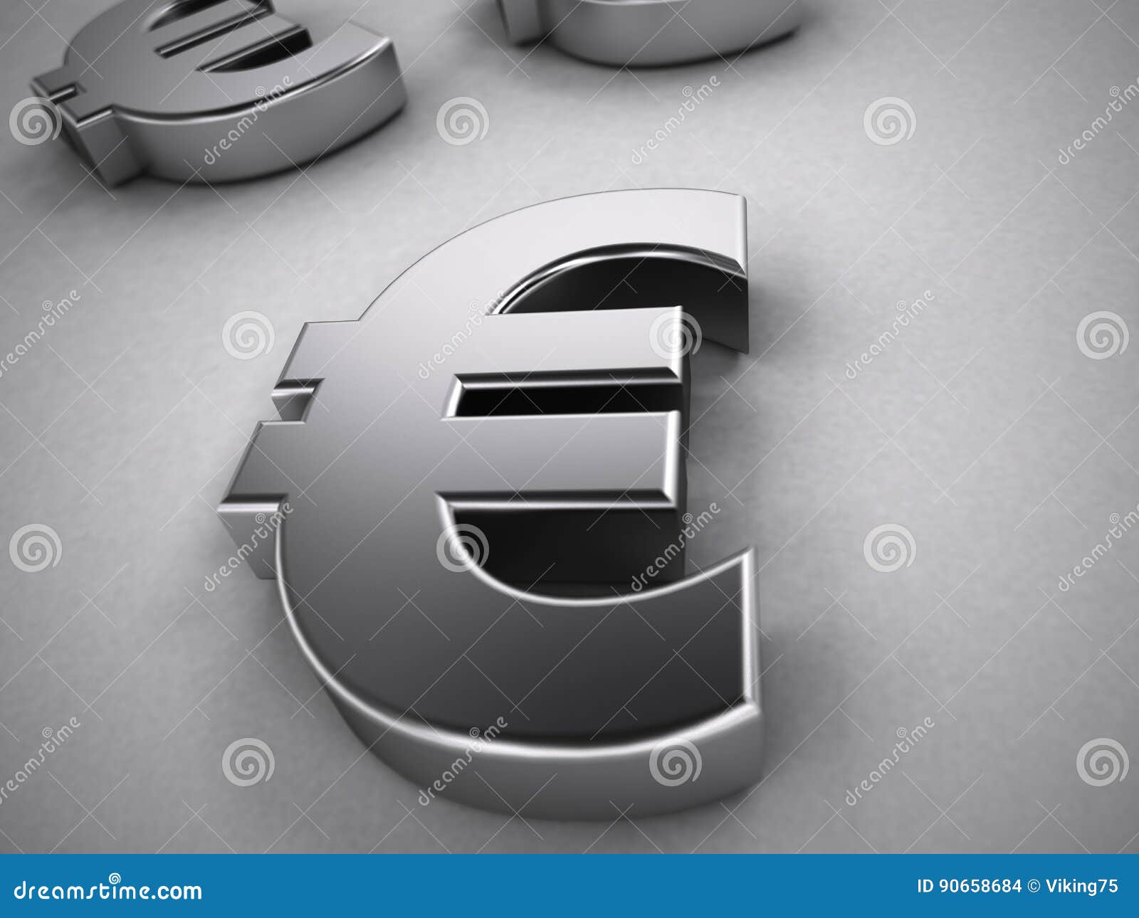 Metaal euro symbool op wit stock illustratie. Illustration of markt ...