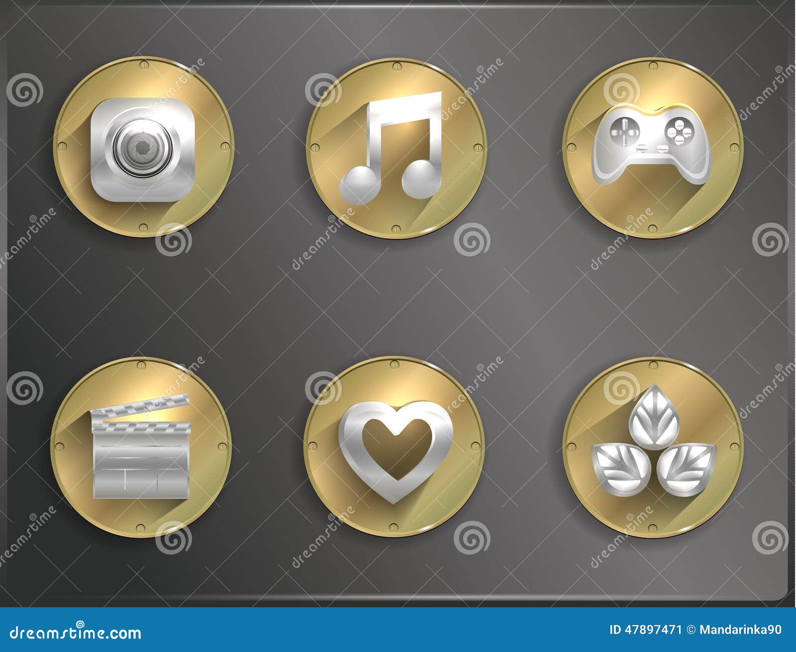 Metaal Om Vlakke Pictogrammen Vector Illustratie - Illustration of vlak ...