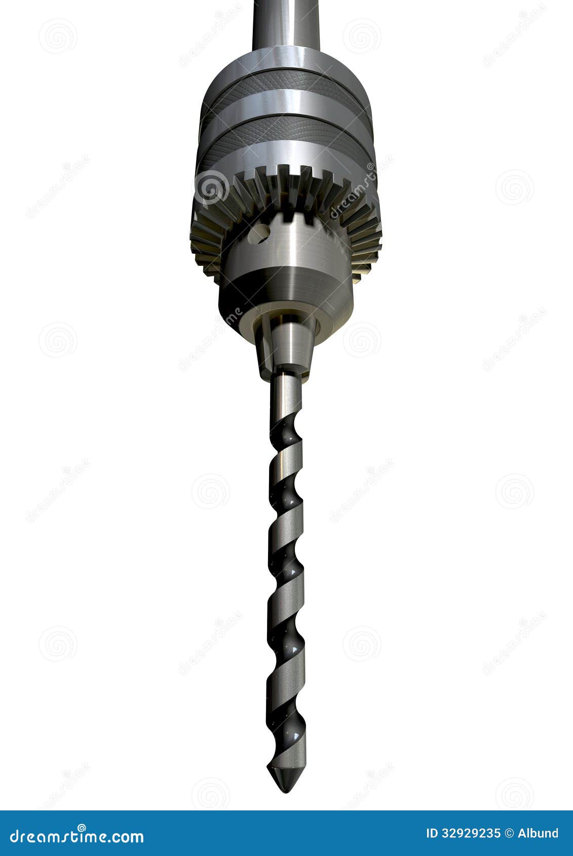 Metaalboor Chuck and Bit Perspective Stock Illustratie - Illustration ...