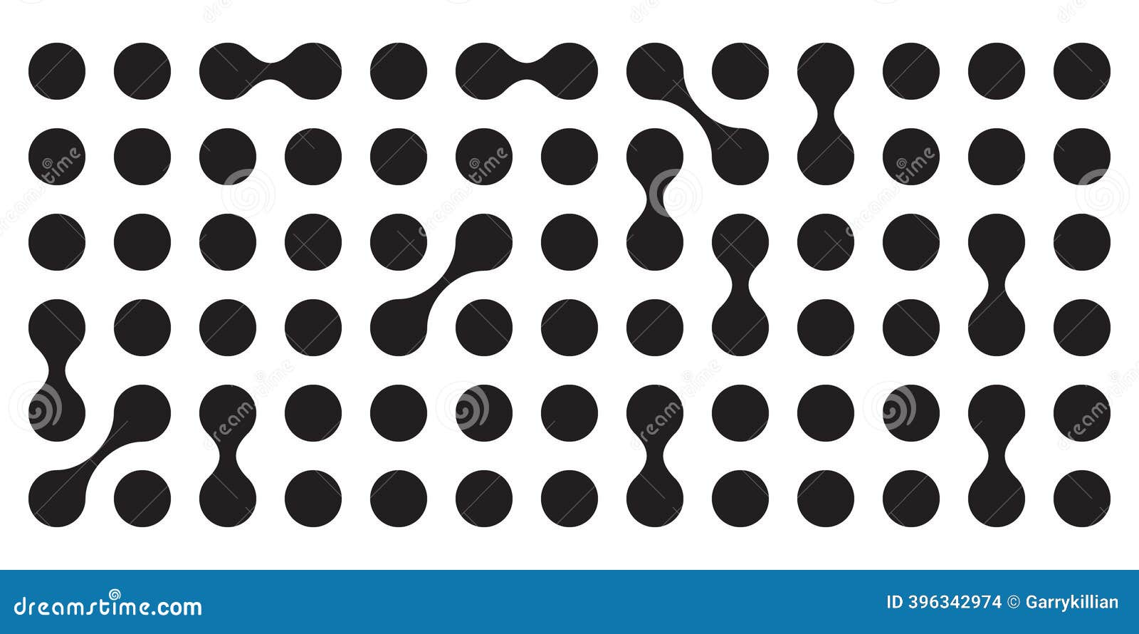 Metaball Black Shapes On White Background Pattern. Modern Metaball ...