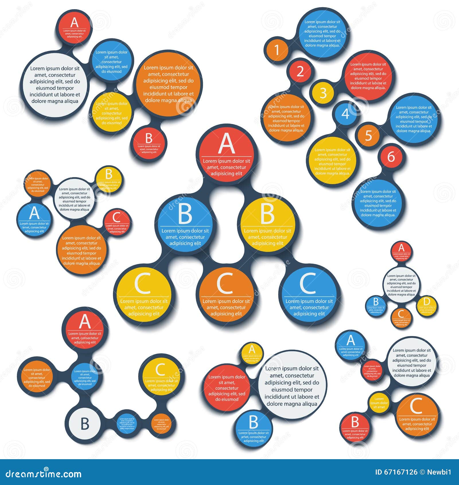 Metaball Infographic Elements Set on White Stock Vector - Illustration ...
