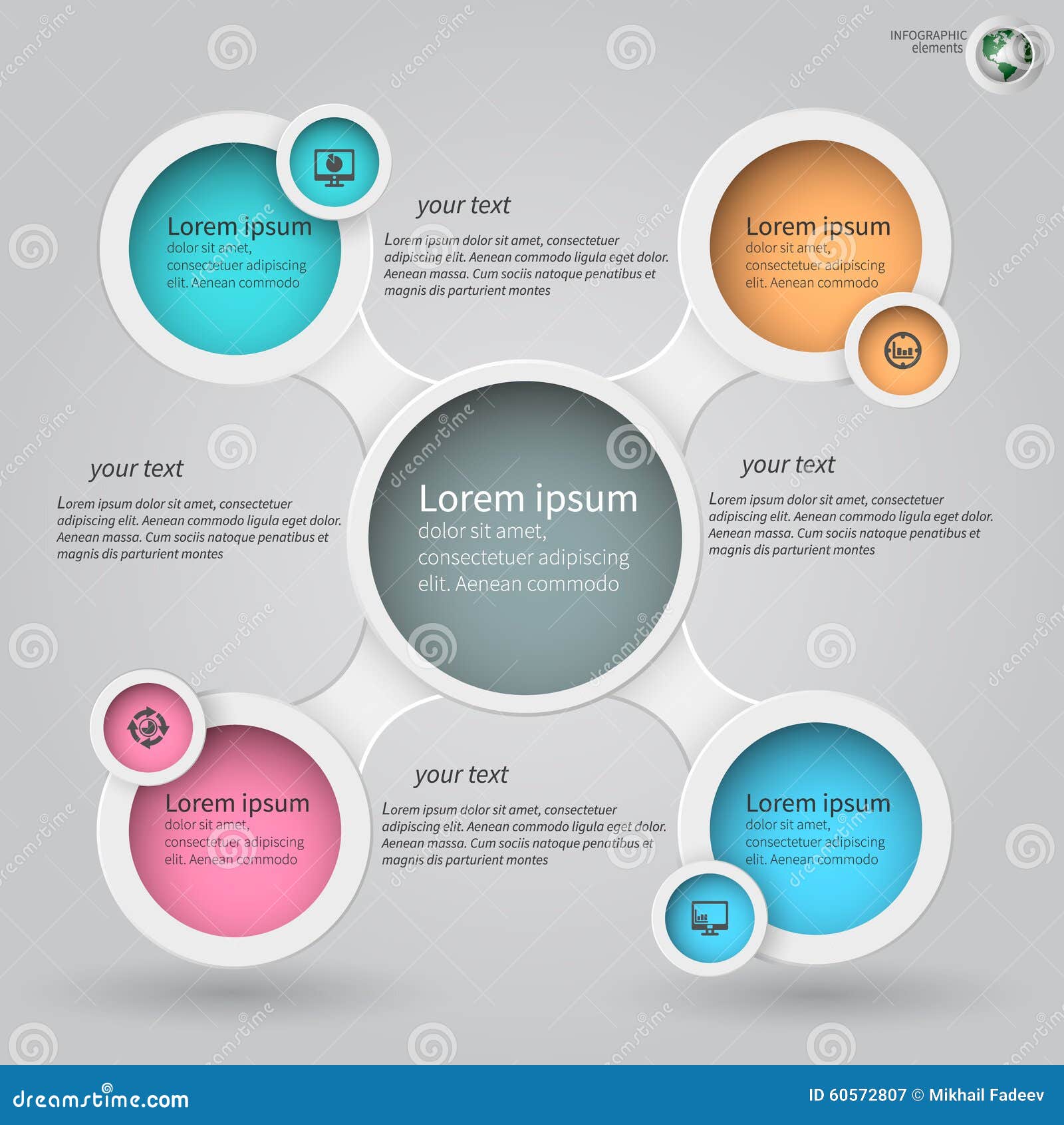 Metaball infographics 4 stock vector. Illustration of graphic - 60572807