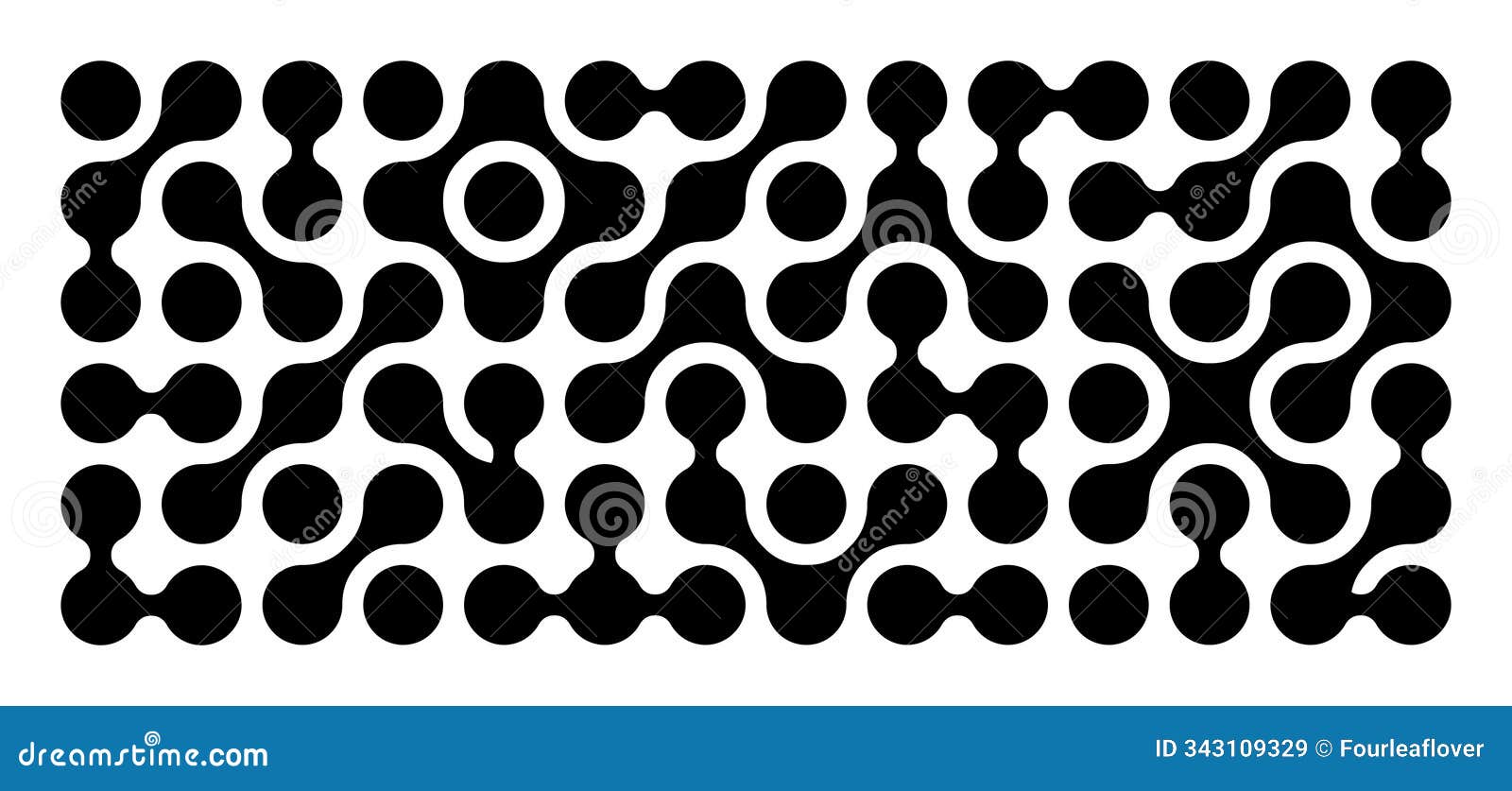 Metaball Black Shapes On White Background Pattern. Modern Metaball ...