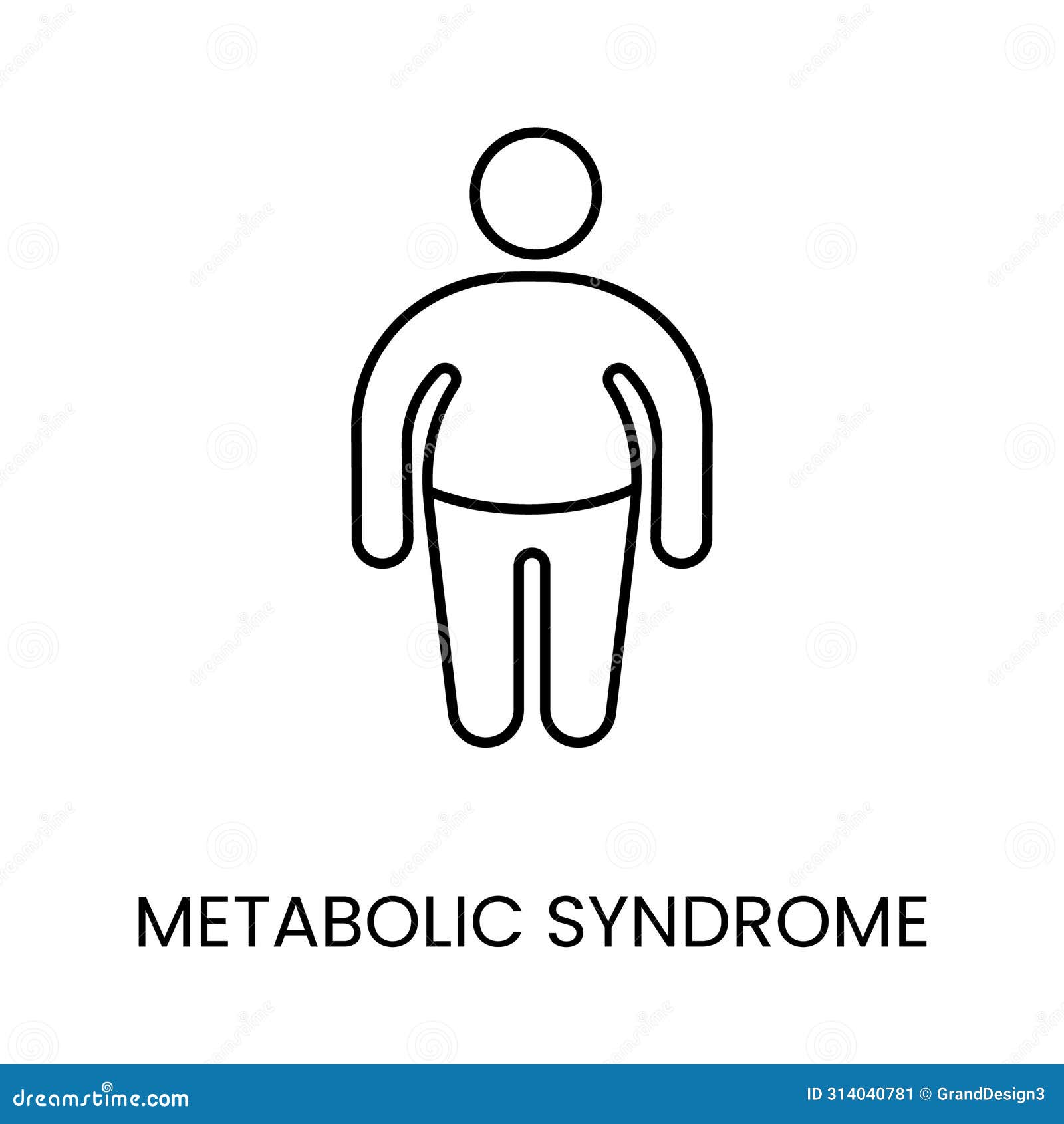 Metabolic Syndrome Line Icon in Vector with Editable Stroke Stock ...
