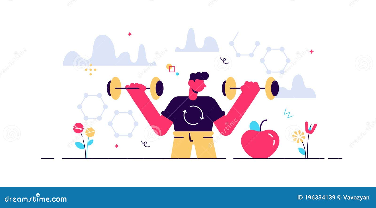 Metabolism Vector Illustration. Food To Energy Process Tiny Persons ...