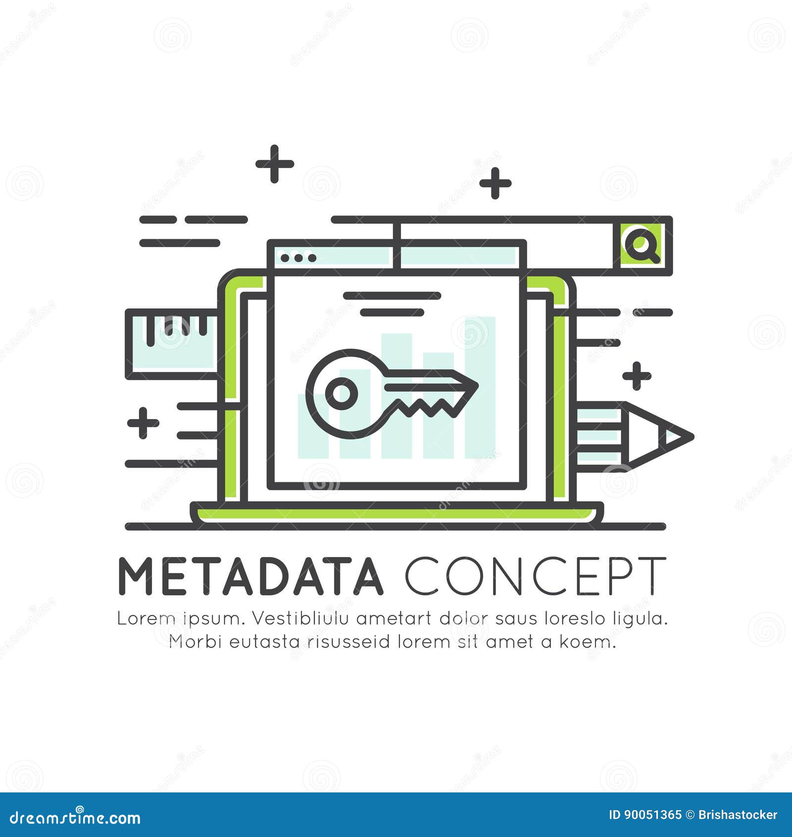 Metadata Selection of Keywords or the Content, Isolated Modern Stock ...