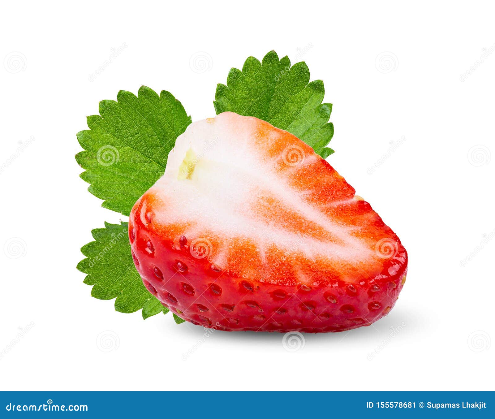 Metade De Morango Isolada Sobre Fundo Branco Imagem de Stock - Imagem ...