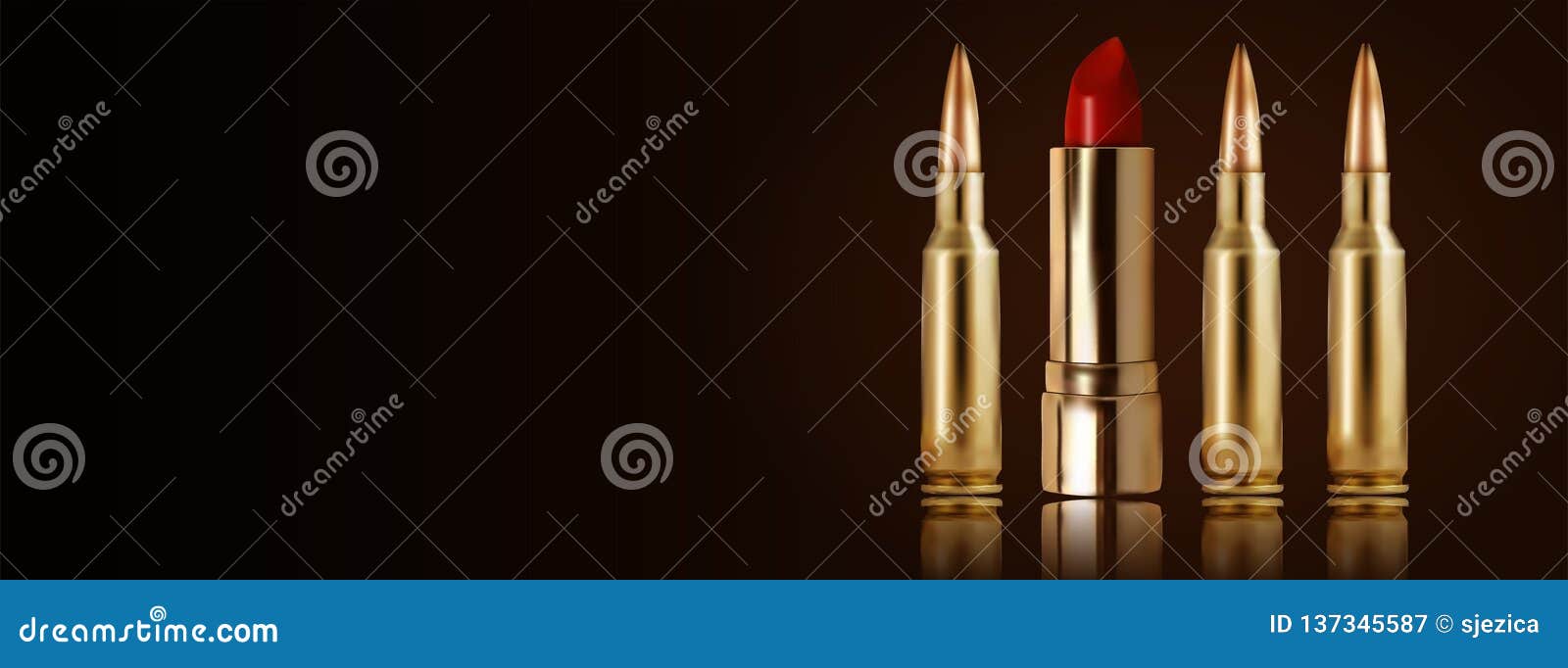 Lipstick and Three Bullets. Vector Stock Vector - Illustration of ...
