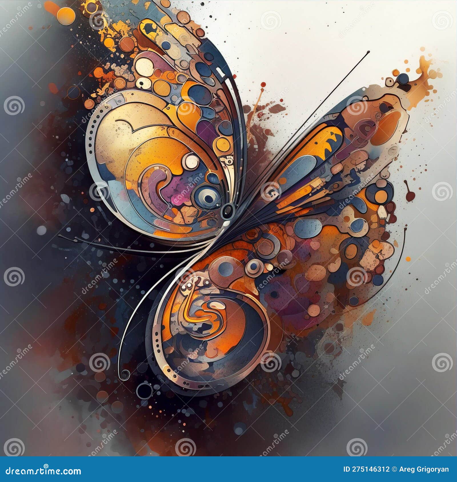 Metal Abstract Butterfly Structure from Waves, Particles Fluids and ...