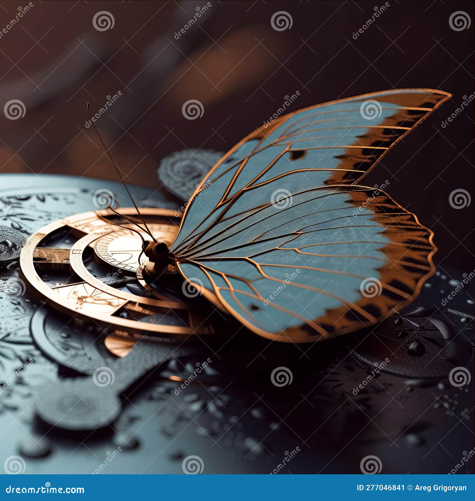 Metal Abstract Butterfly Structure from Waves, Particles Fluids and ...