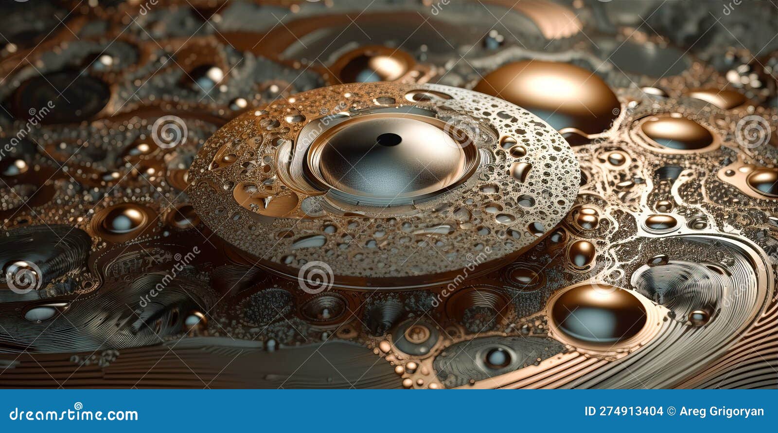 Metal Abstract Object Structure from Waves, Particles Fluids and ...