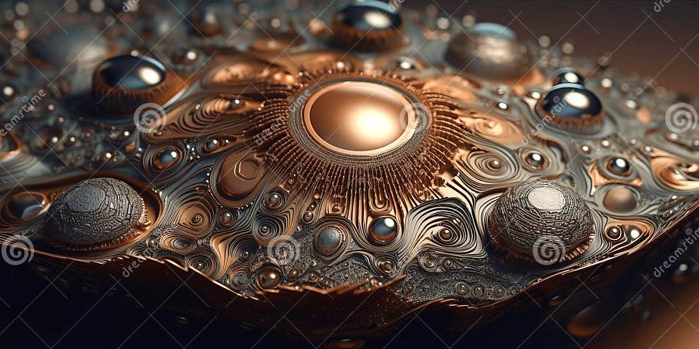 Metal Abstract Object Structure from Waves, Particles Fluids and ...