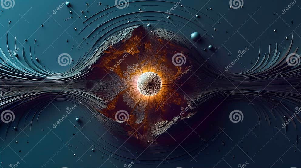 Metal Abstract Object Structure from Waves, Particles Fluids and ...