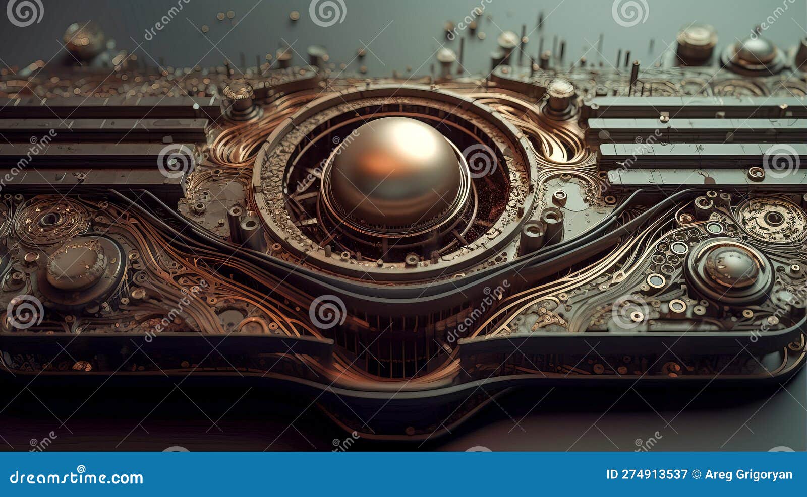 Metal Abstract Object Structure from Waves, Particles Fluids and ...