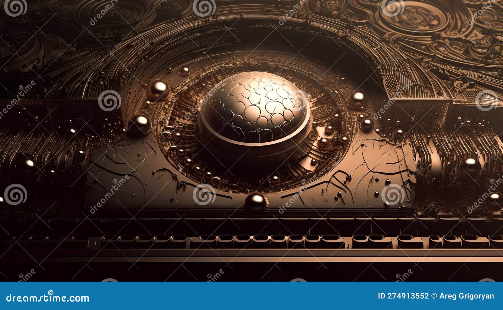 Metal Abstract Object Structure from Waves, Particles Fluids and ...